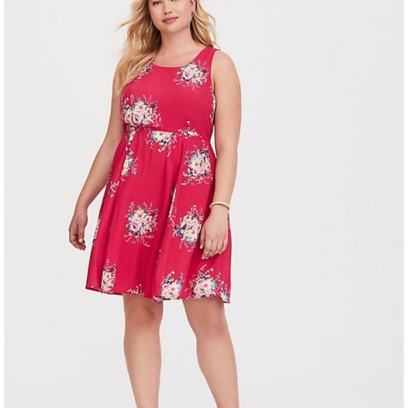 torrid | Dresses | Nwt Torrid Pink Floral Tieback Mini Dress | Poshmark